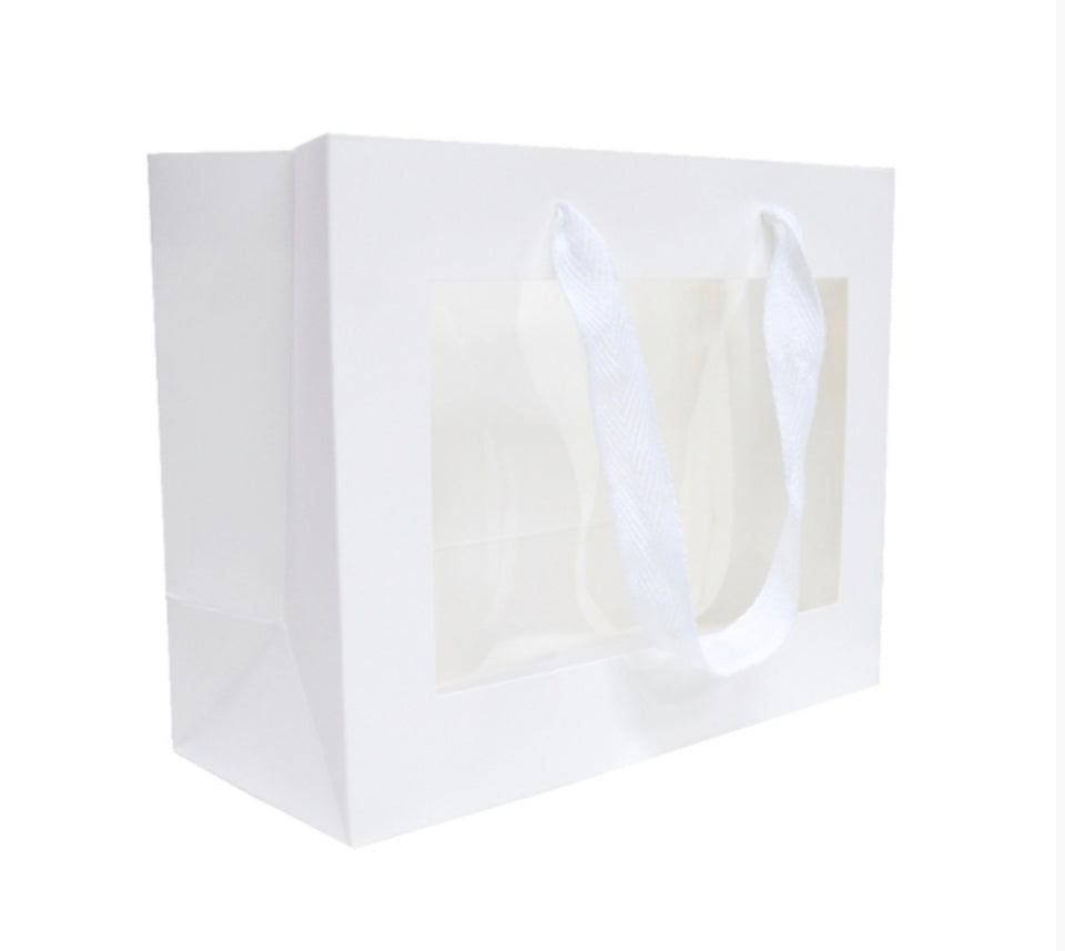 Premium White Gift Bags with Window & Handle - Medium – Parrot Packaging